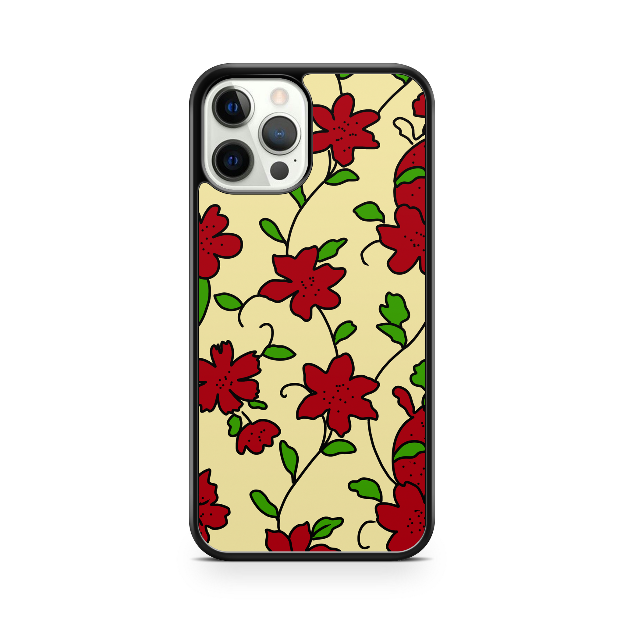 Red Floral Design Phone Case
